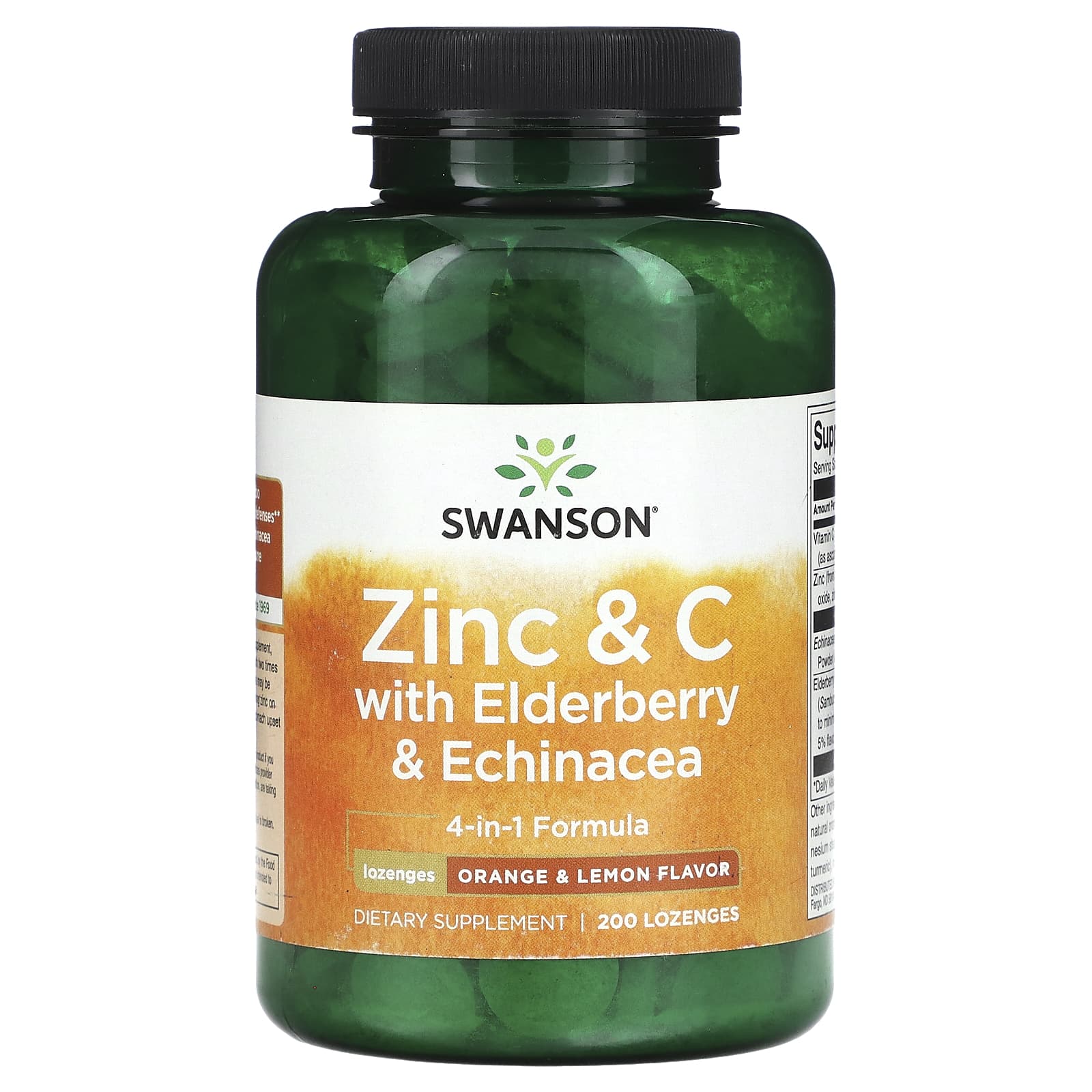SWANSON Zinc & C Lozenges w/ Elderberry & Echinacea-Orange & Lemon ...