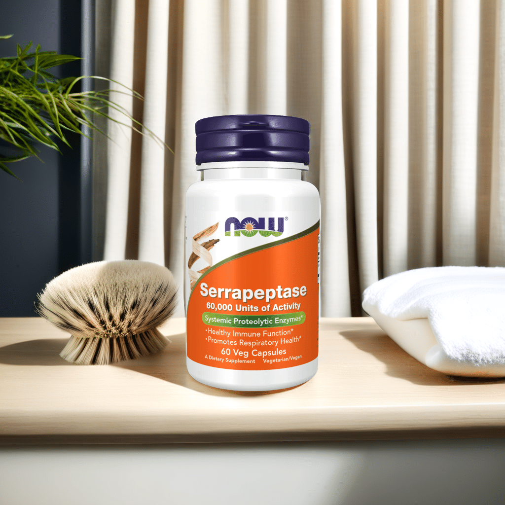 NOW Foods Serrapeptase - 60 Veg Capsules | Cosmetology.co.za