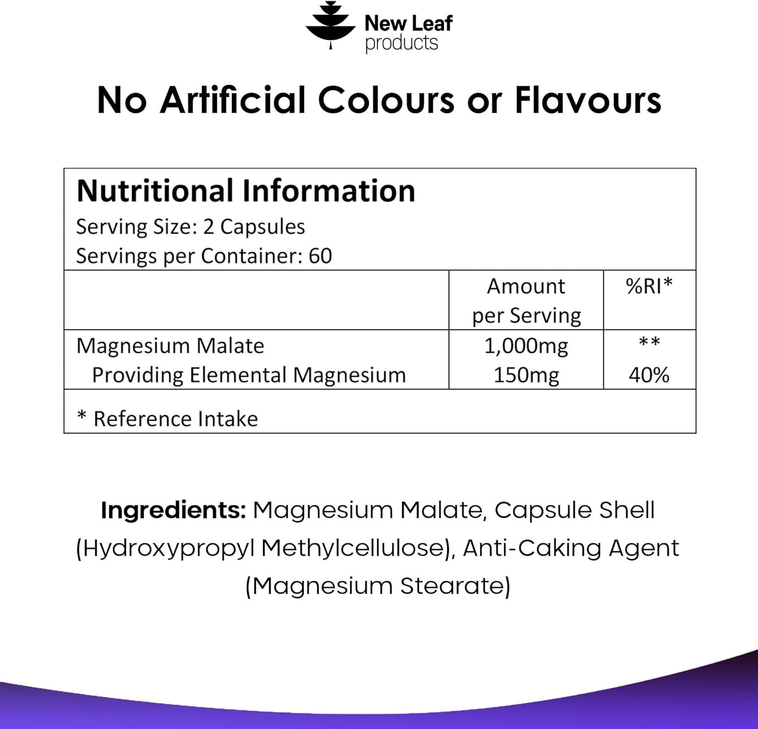 New Leaf Magnesium Malate 120C | Cosmetology.co.za
