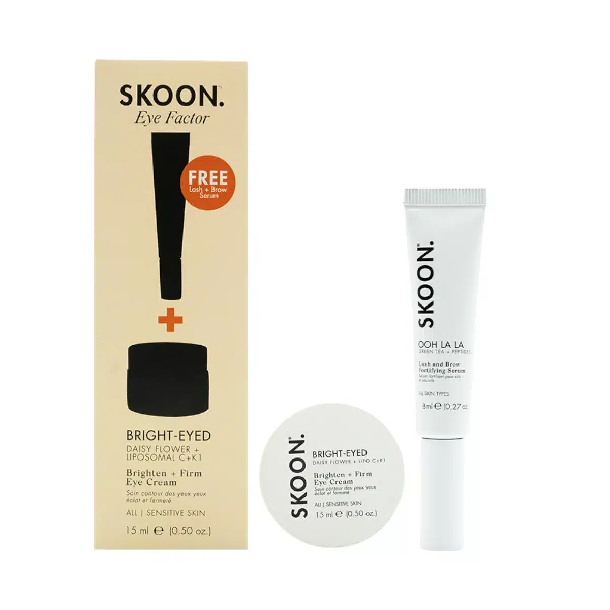 Skoon Eye Factor 15ml Bright-eyed Eye Cream +free 8ml Ooh La La Lash ...